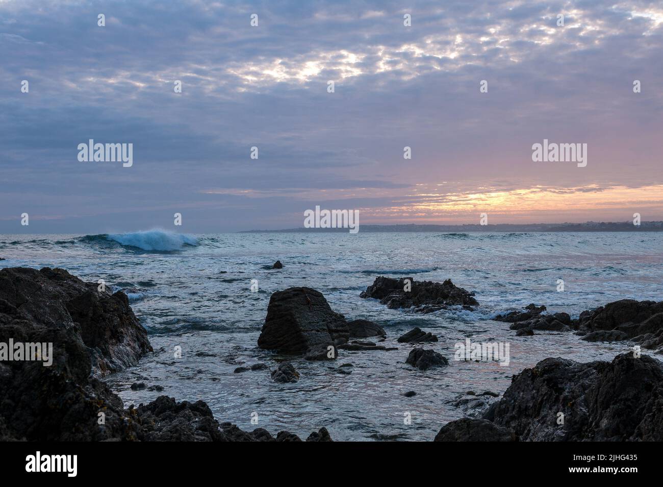 Atlantic Ocean Seascape near Plouhinec, Bretagne, France Stock Photo ...