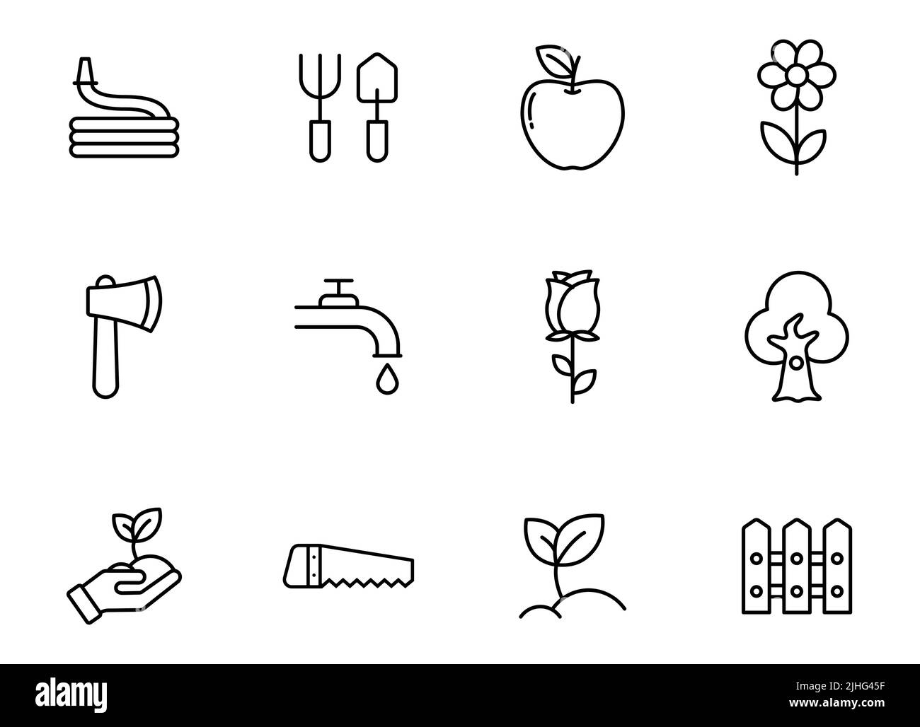 garden line vector icons Stock Vector Image & Art - Alamy