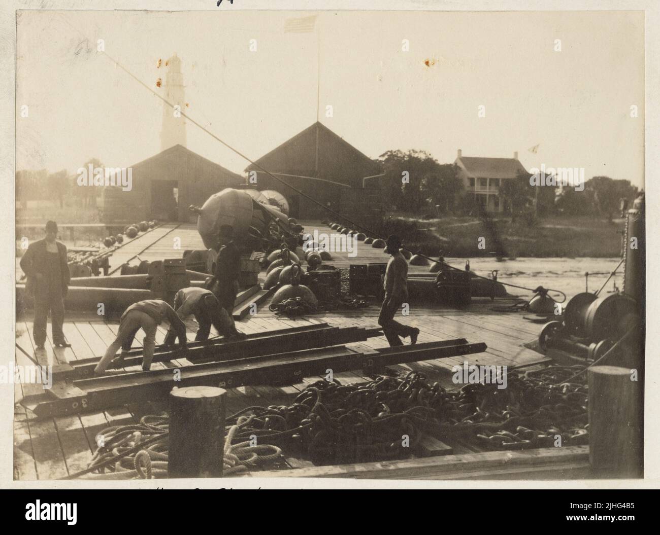 Florida - Egmont Key. Egmont Key Depot, Florida. Wharf, sheds, etc ...