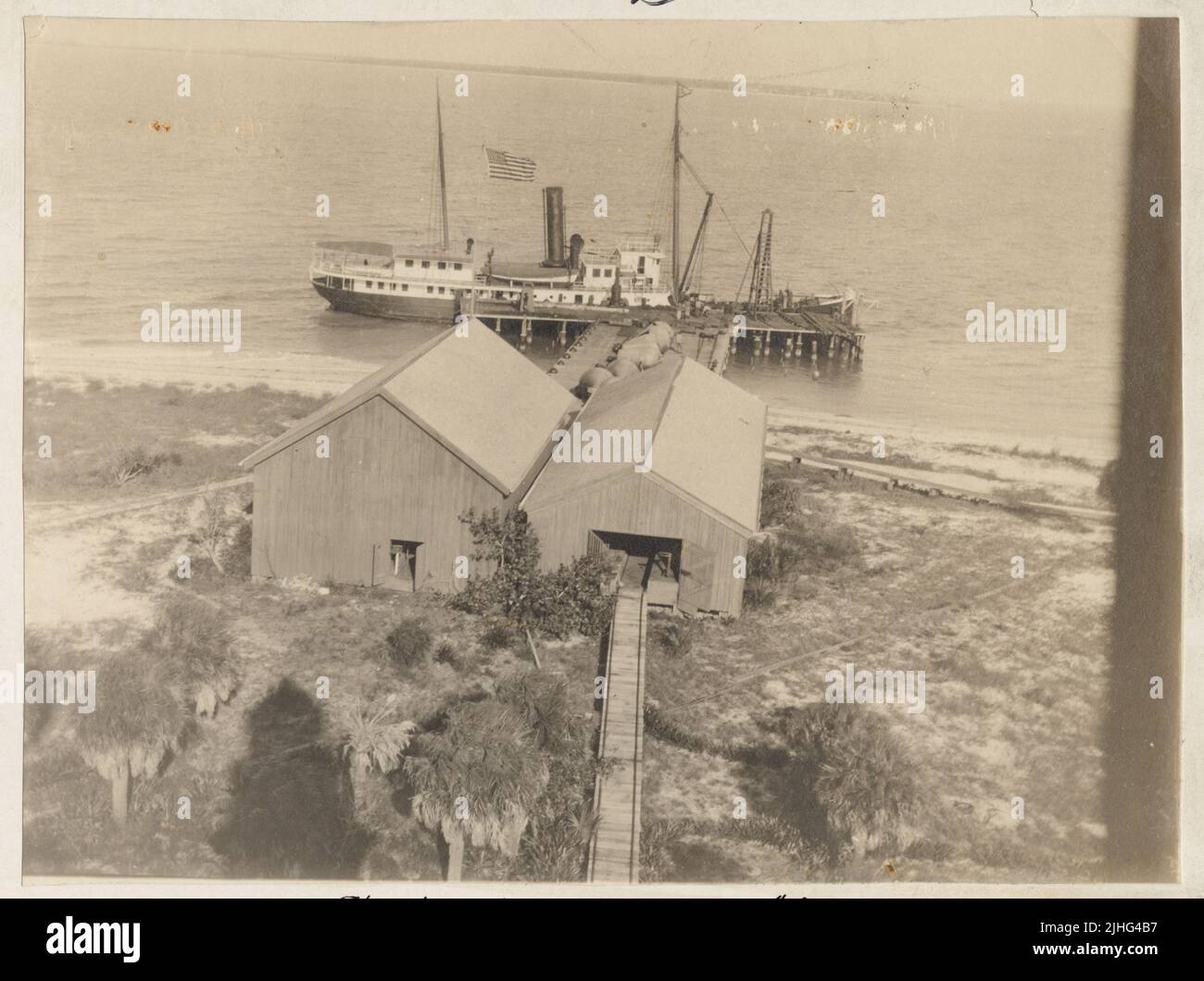 Florida - Egmont Key. Egmont Key Depot, Florida. Sheds, wharf, and ...