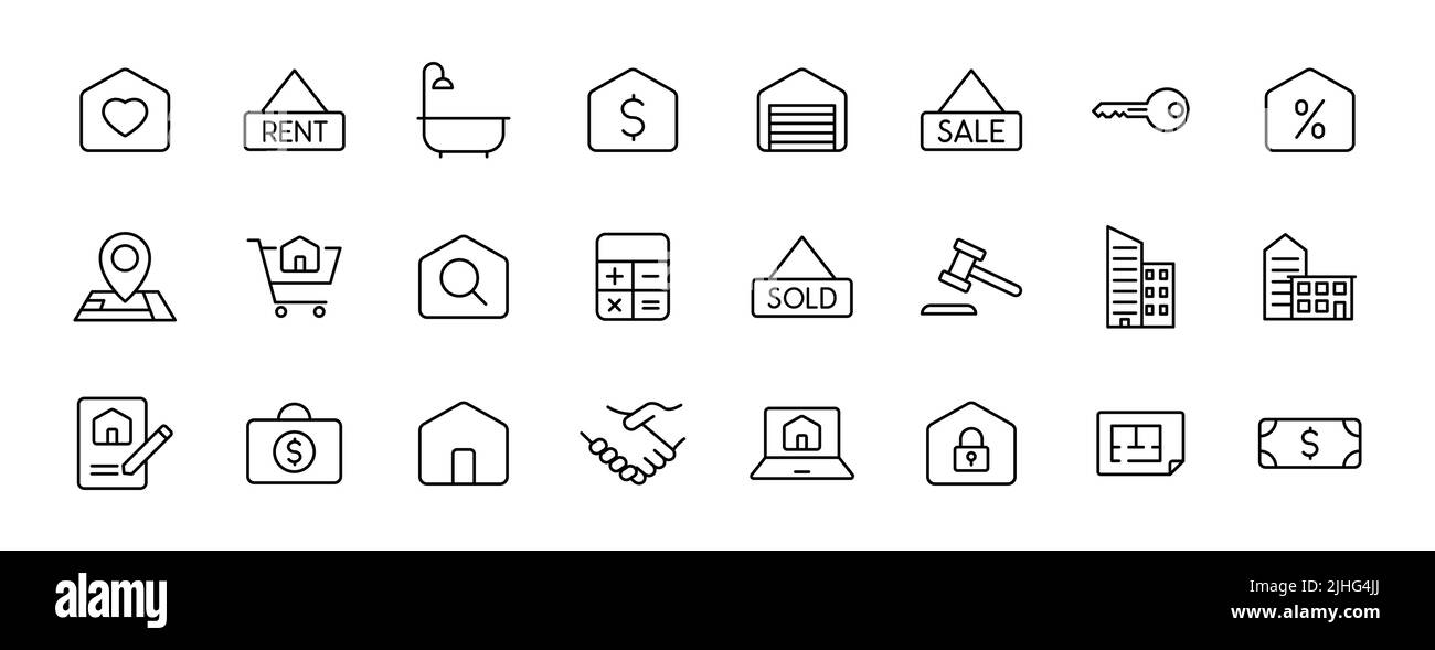 real estate outline vector icons Stock Vector Image & Art - Alamy