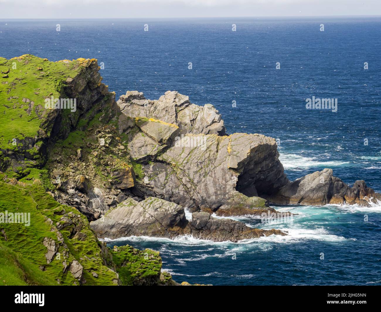 Coastal scenery at Hermaness, Unst, Shetland, Scotland, UK Stock Photo ...