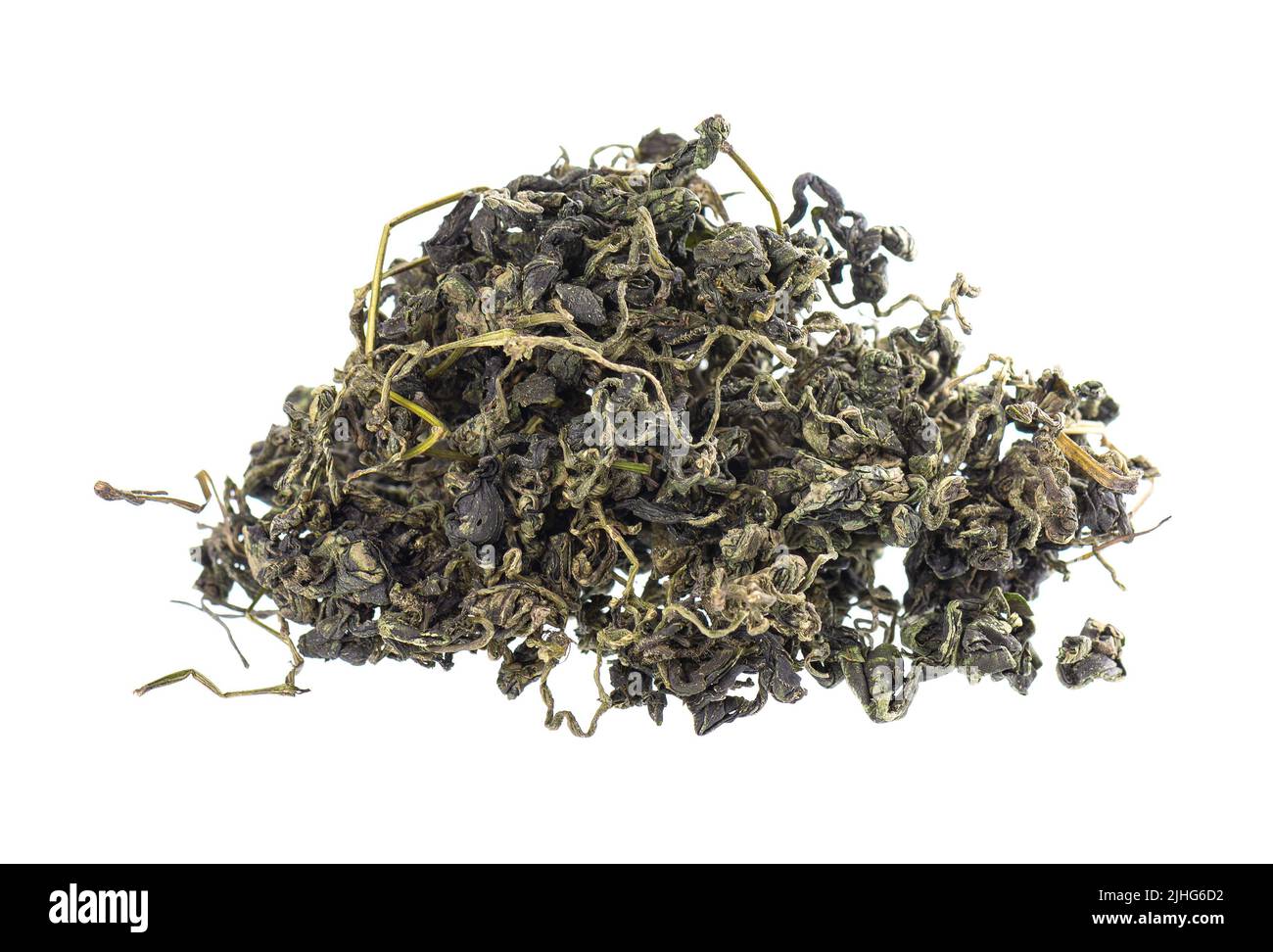 Dry gynostemma pentaphyllum leaf isolated on white blackground ...