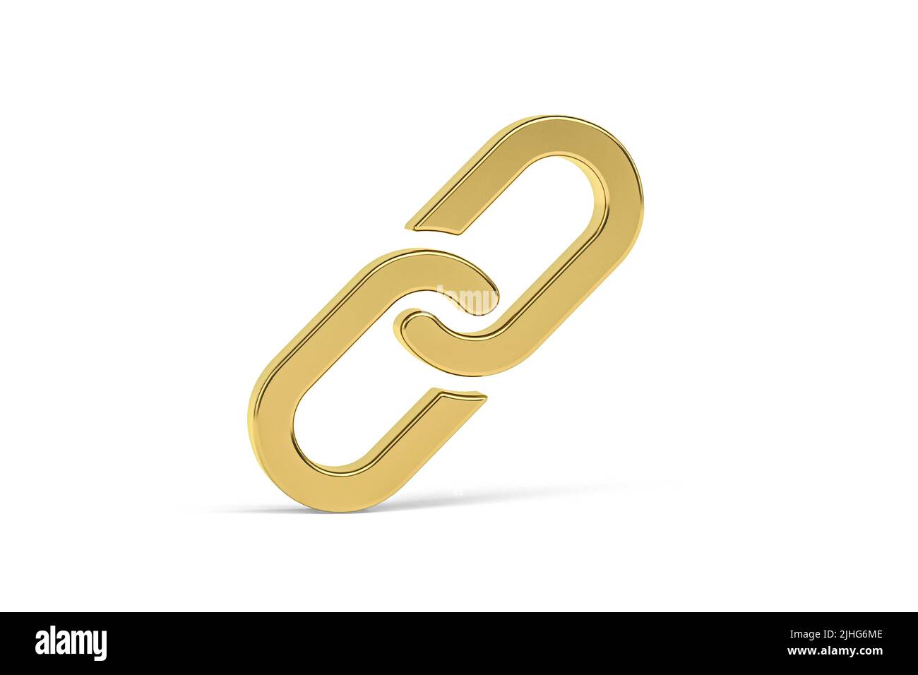 Golden 3d chain icon isolated on white background - 3d render Stock ...