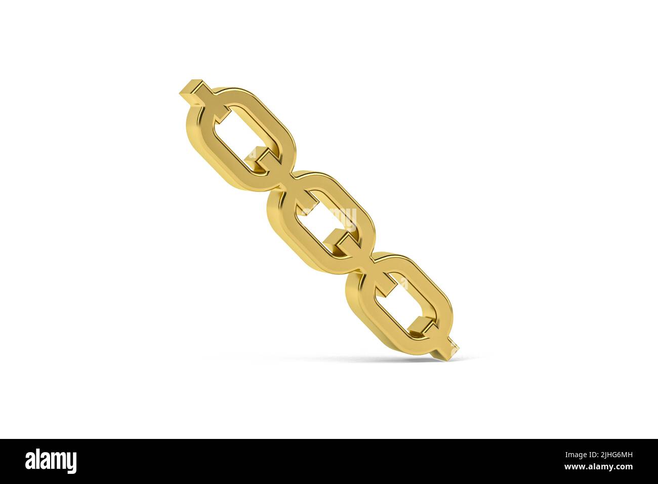 Golden 3d chain icon isolated on white background - 3d render Stock ...