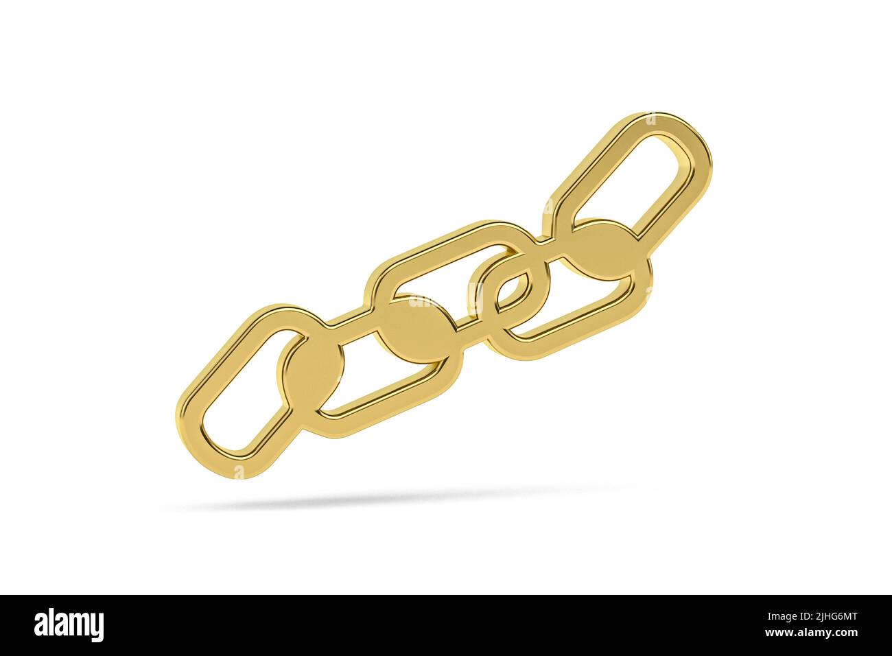 Golden 3d chain icon isolated on white background - 3d render Stock ...