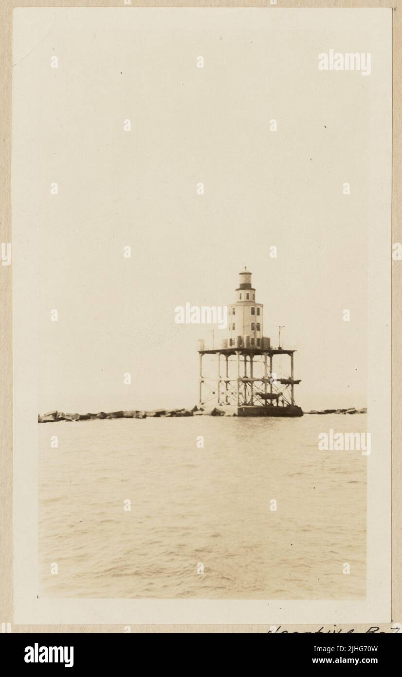 Texas - Galveston. Galveston Jetty Lighthouse, Texas Stock Photo - Alamy