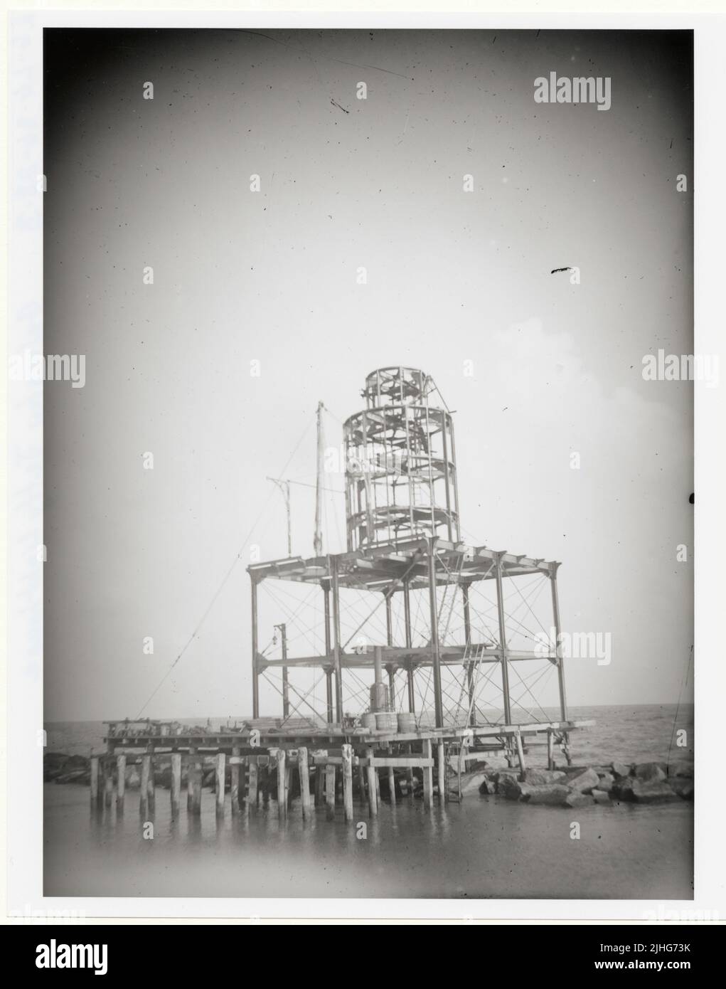 Texas - Galveston. Galveston Jetty Light Station, Texas. Steel ...