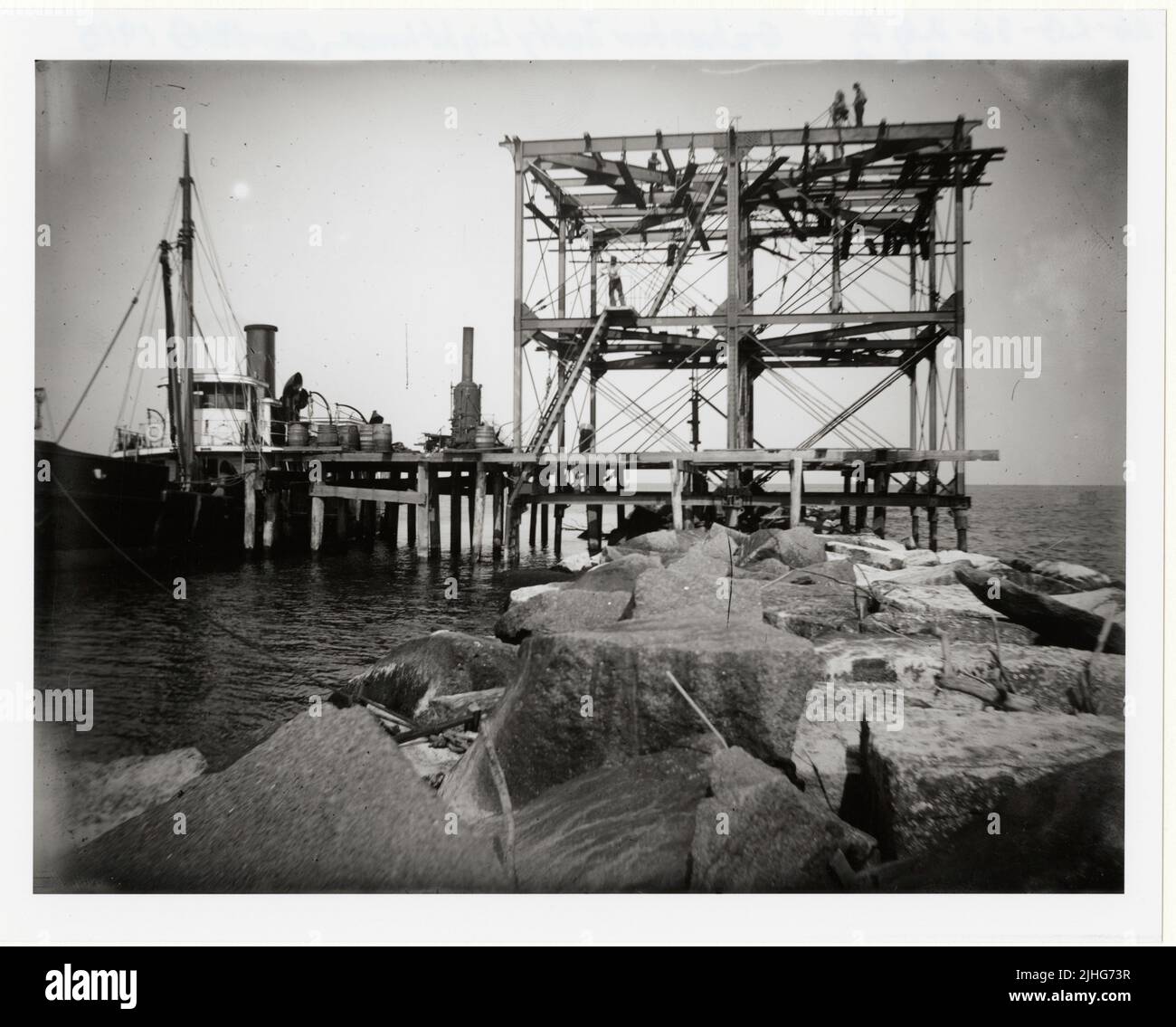 Texas - Galveston. Galveston Jetty Light Station, Texas. Floor beams ...