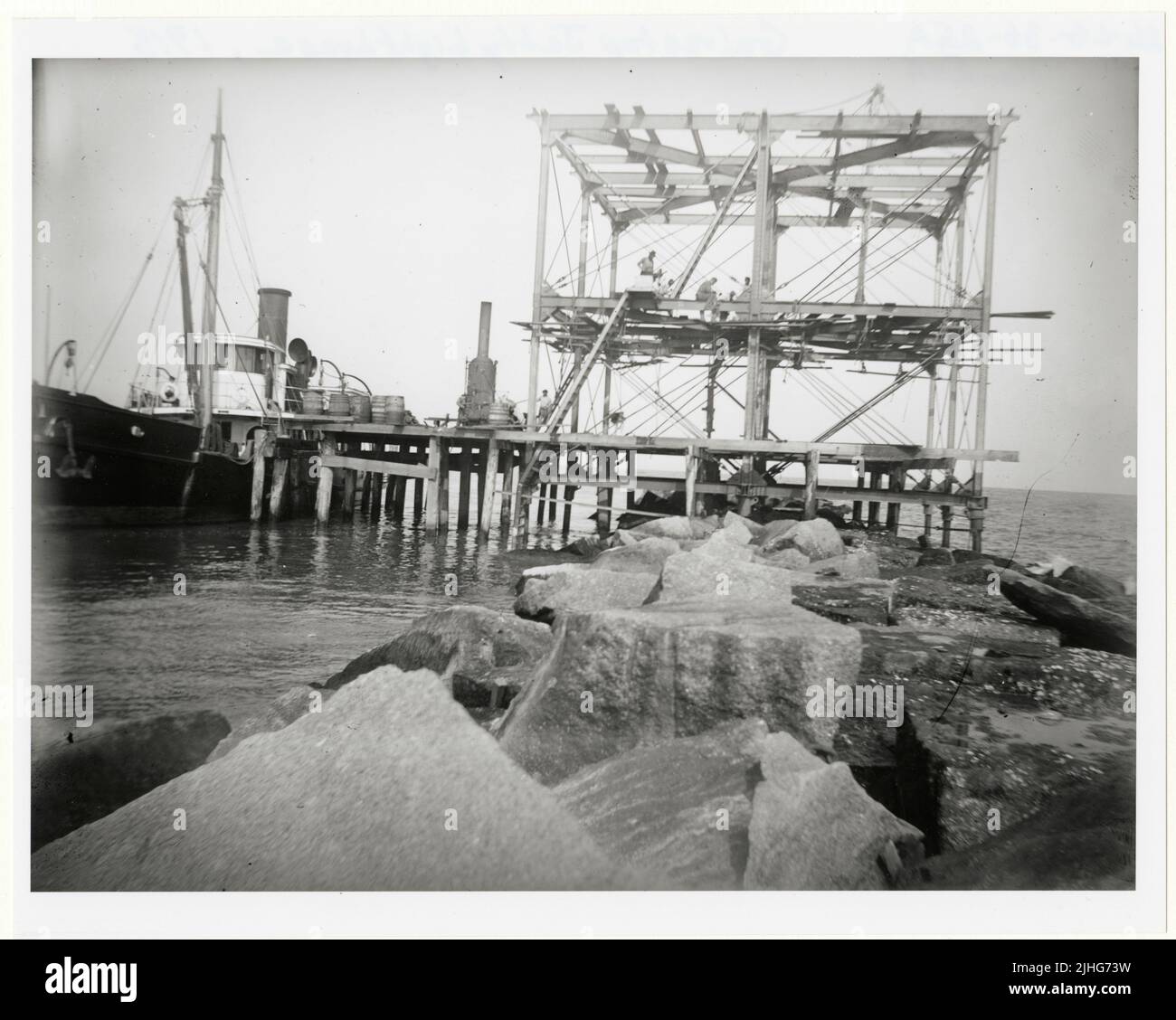 Texas - Galveston. Galveston Jetty Light Station, Texas. Camera station ...