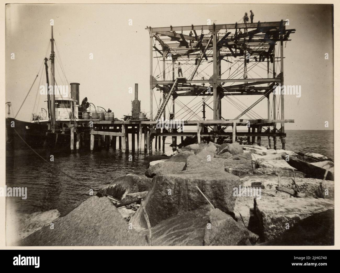 Texas - Galveston. Galveston Jetty Light Station, Texas. Floor beams ...