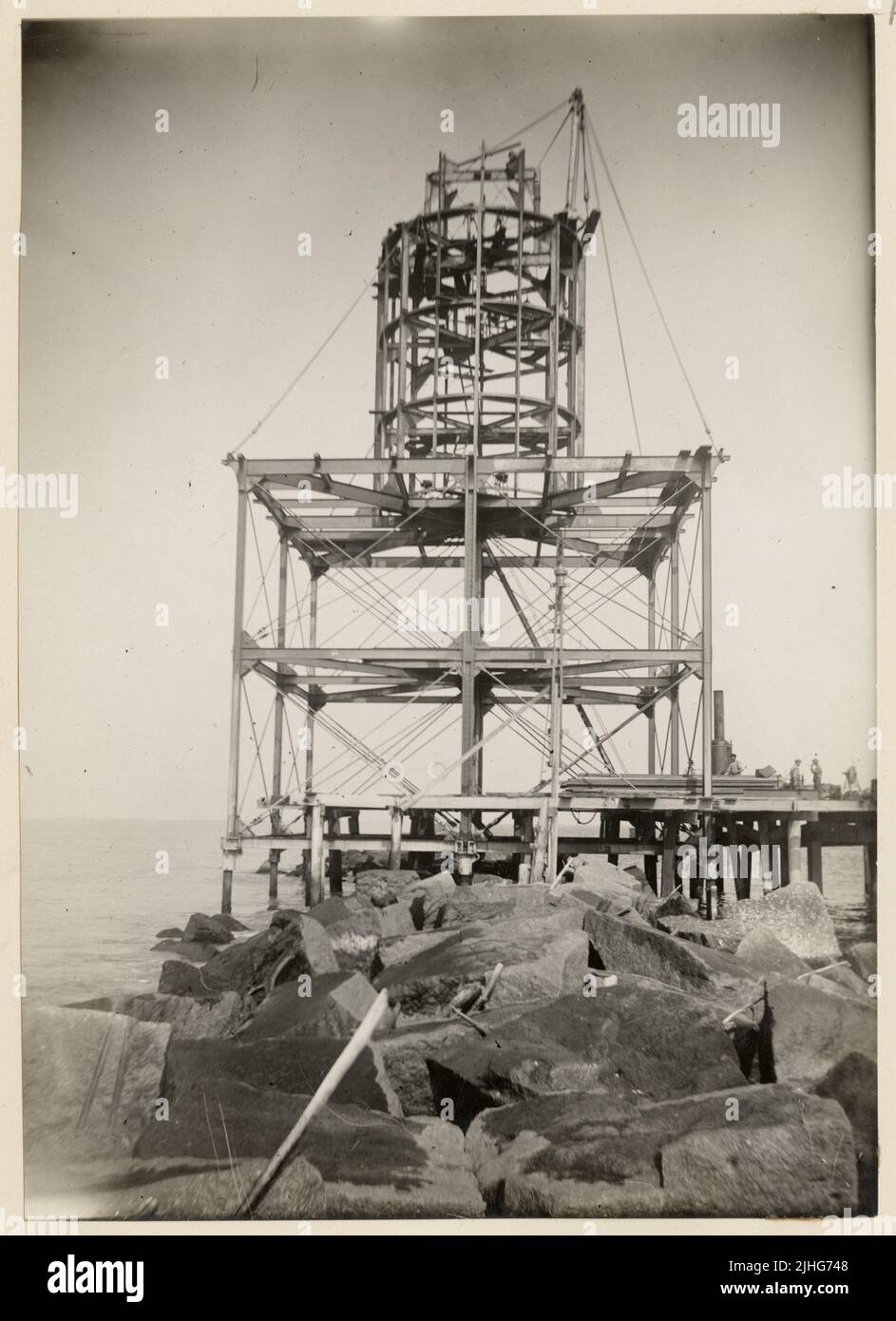Texas - Galveston. Galveston Jetty Light Station, Texas. Steel ...