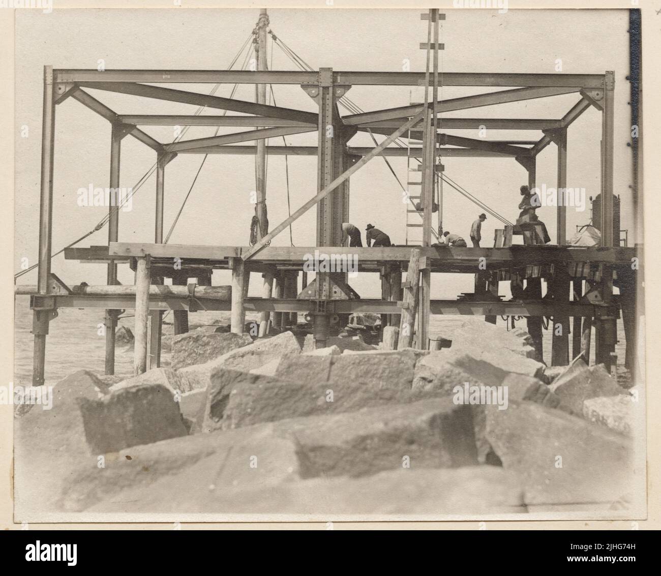 Texas - Galveston. Galveston Jetty Light Station, Texas. Lower columns ...
