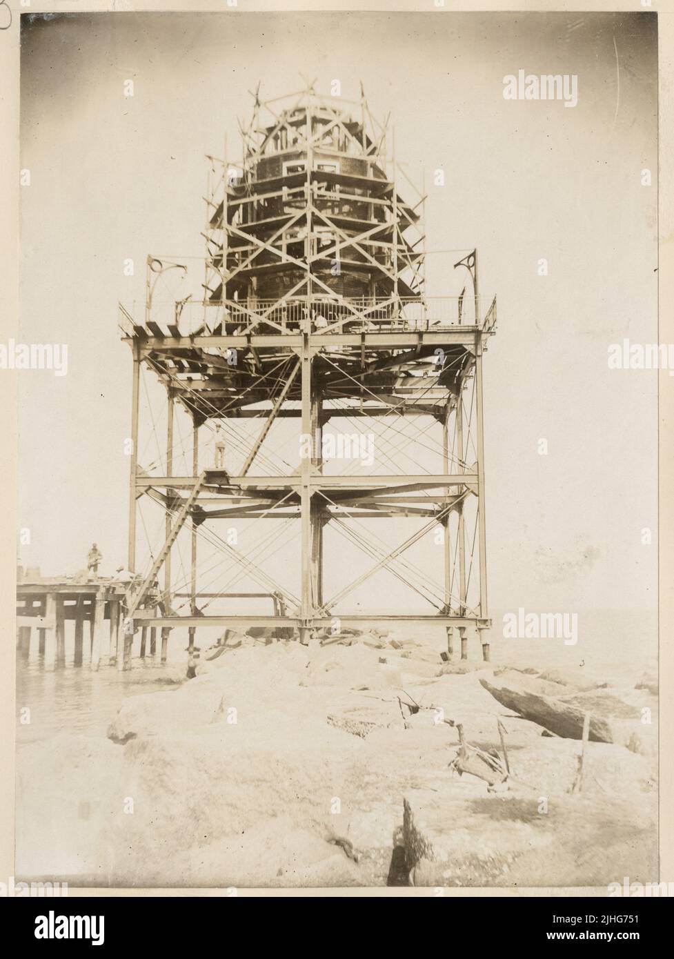 Texas - Galveston. Galveston Jetty Light Station, Texas. Hyrib ...