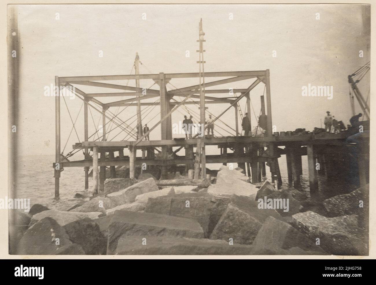 Texas - Galveston. Galveston Jetty Light Station, Texas. Tie rods for ...