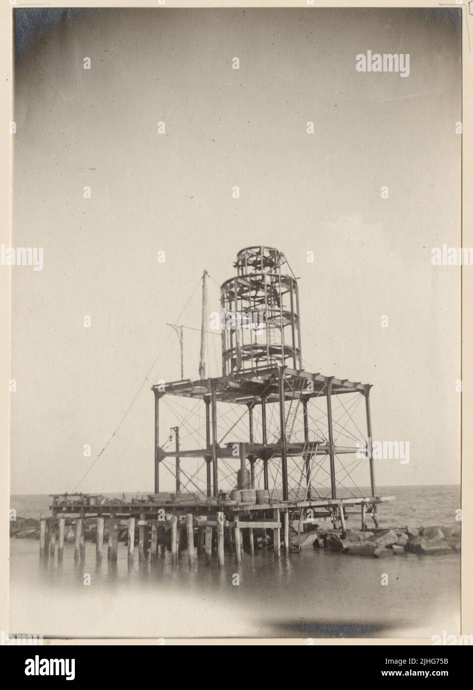 Texas - Galveston. Galveston Jetty Light Station, Texas. Steel ...