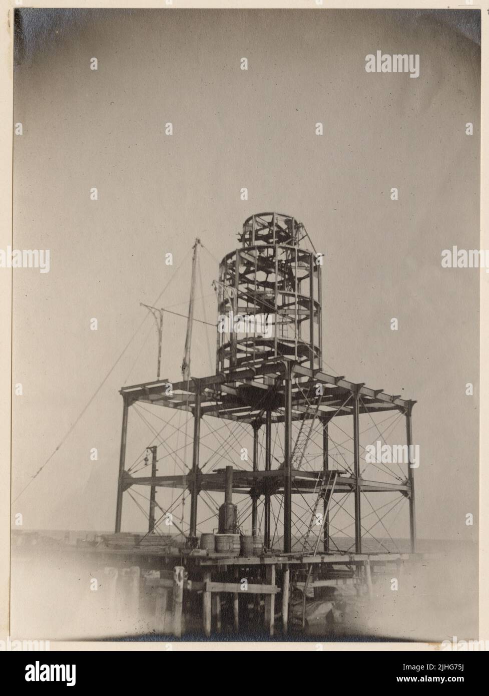 Texas - Galveston. Galveston Jetty Light Station, Texas. Steel ...