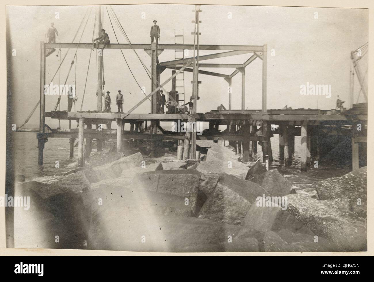 Texas - Galveston. Galveston Jetty Light Station, Texas. Lower columns ...