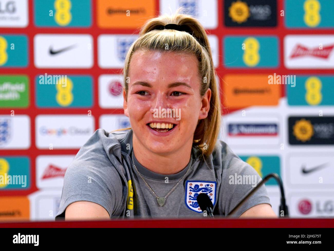 England's Lauren Hemp during a press conference at The Lensbury Resort ...
