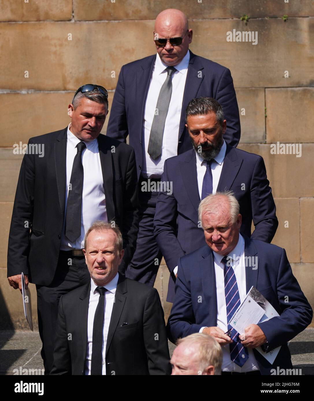 Former Rangers player Trevor Steven (front left) with Kimarnock manager ...