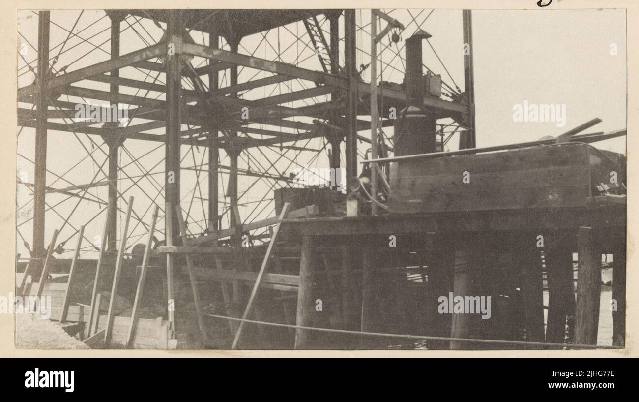 Texas - Galveston. Galveston Jetty Light Station, Texas. Concrete form ...