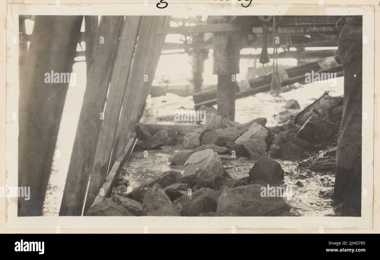Texas - Galveston. Galveston Jetty Light Station, Texas. Surface of ...
