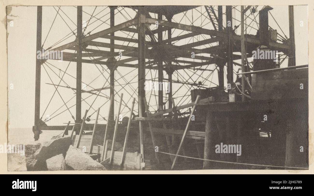 Texas - Galveston. Galveston Jetty Light Station, Texas. Concrete form ...