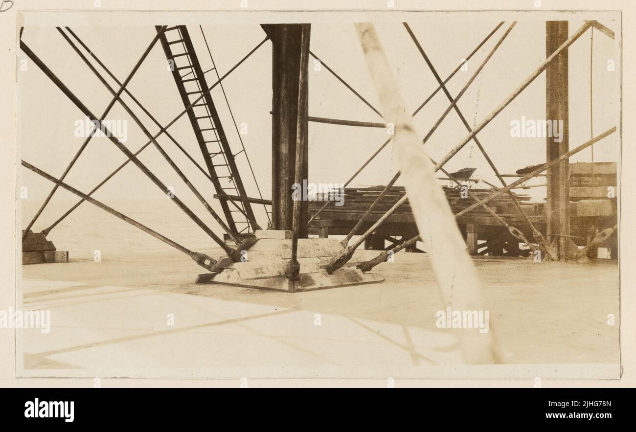 Texas - Galveston. Galveston Jetty Light Station, Texas. Concrete block ...