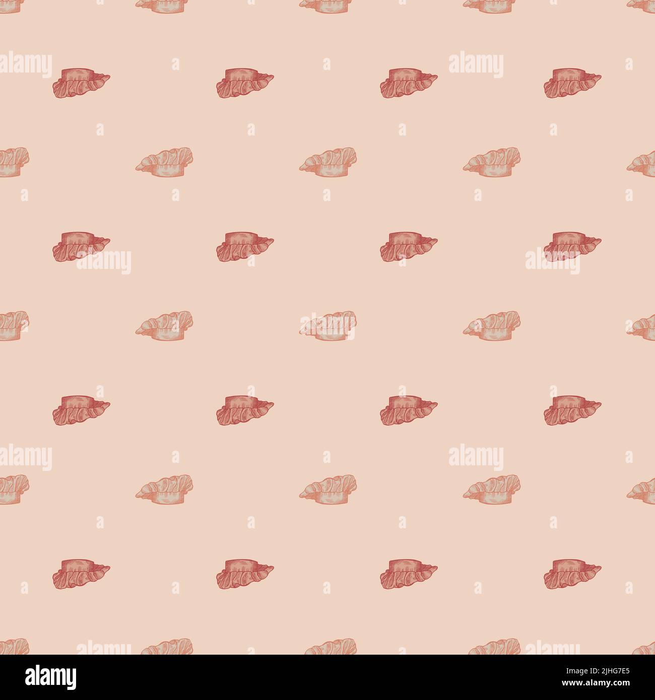 High chef hat engraved seamless pattern. Kitchen traditional element ...