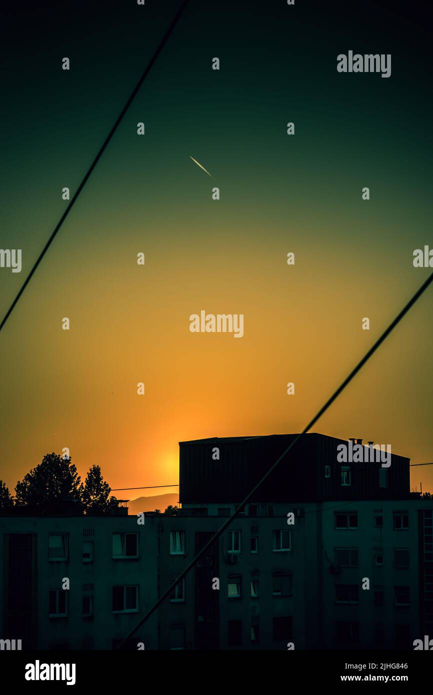 Rocket on the pretty sunset Stock Photo - Alamy