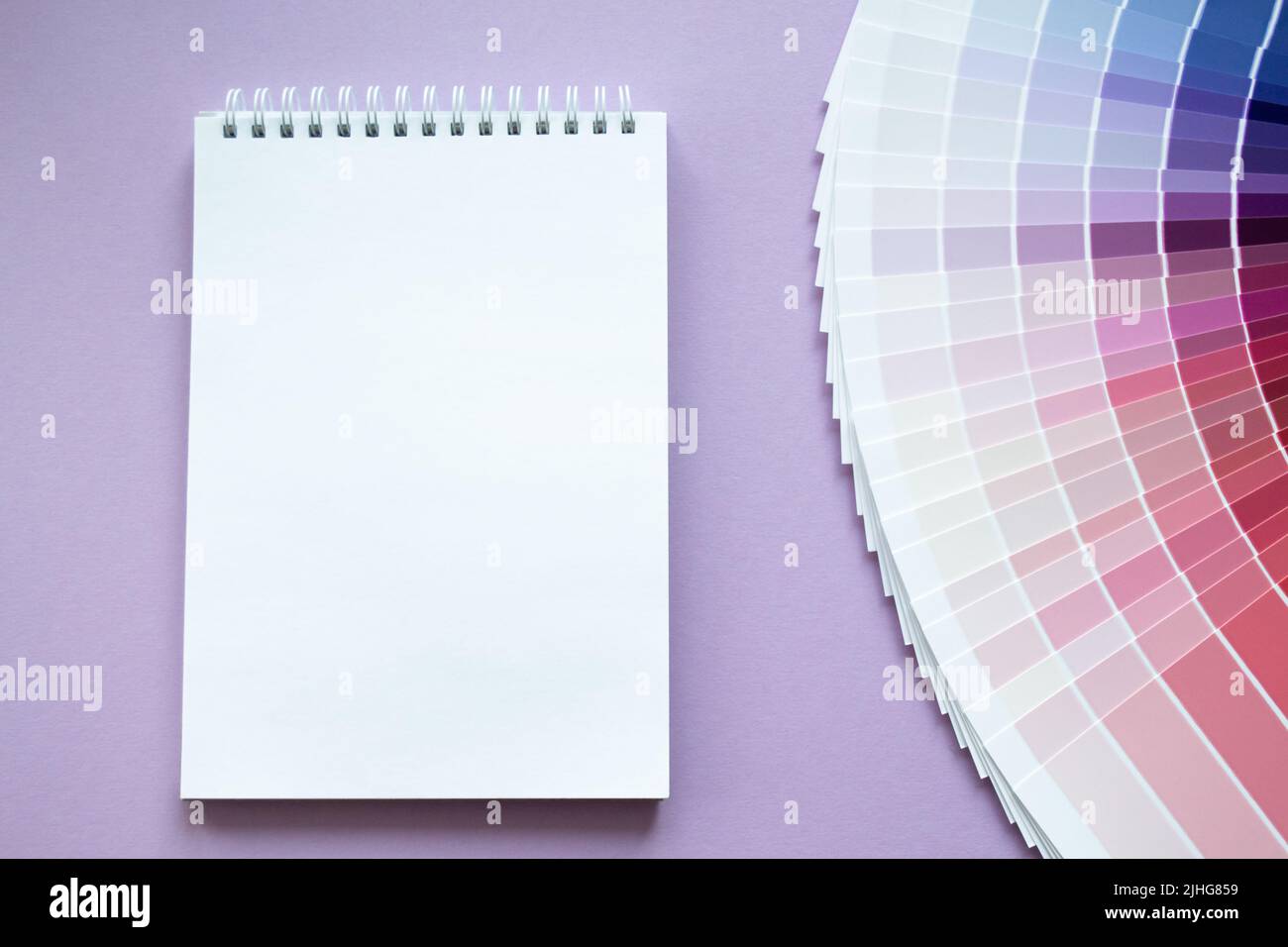 Paint samples, multicolors swatch for interior design. Red, pink ...