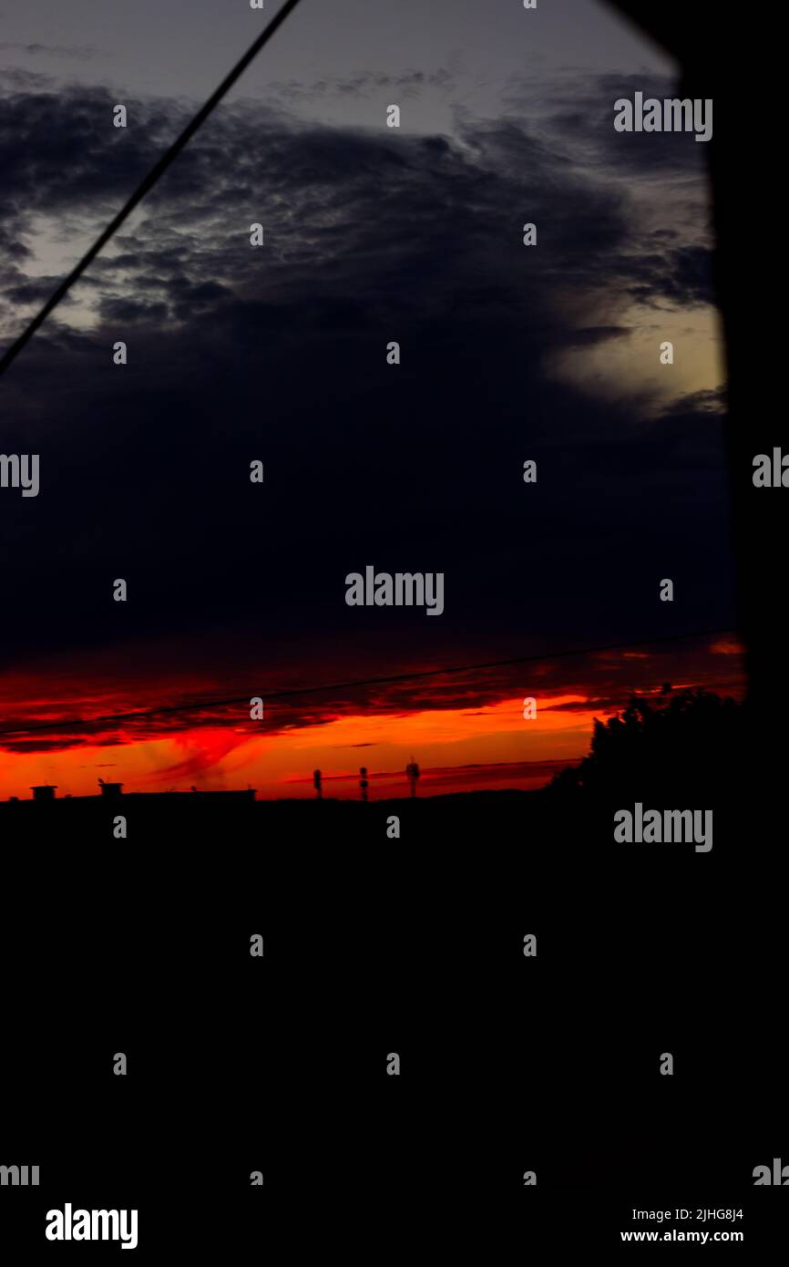 Beautiful bloody sunset Stock Photo - Alamy