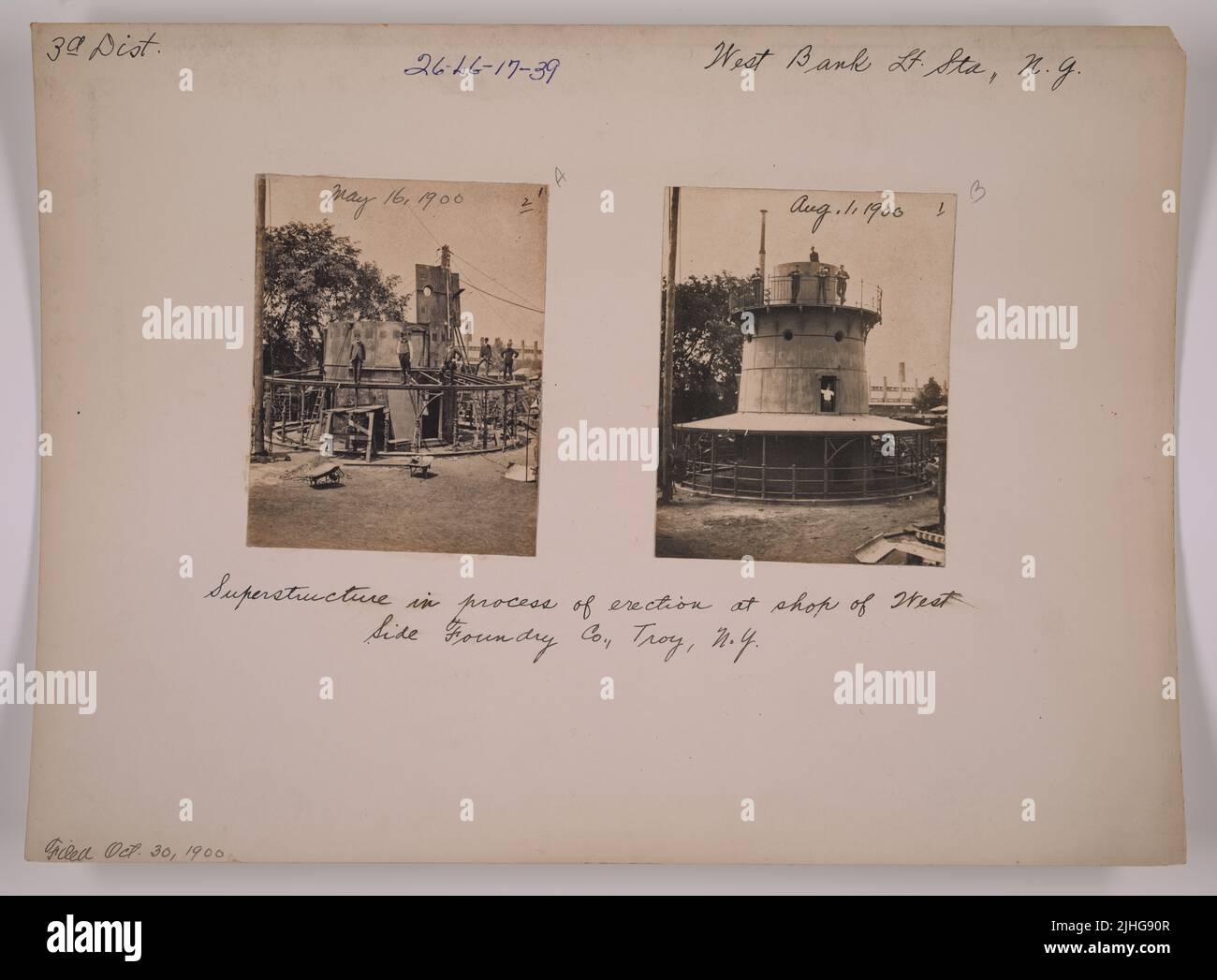 NY - West Bank. West Bank Light Station, New York. Superstructure in ...
