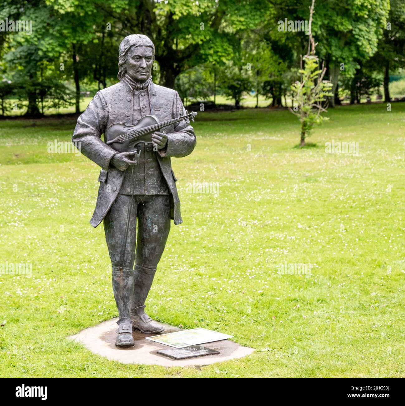 Statue of Niel Gow, a famous 18th century fiddler from Dunkeld in ...
