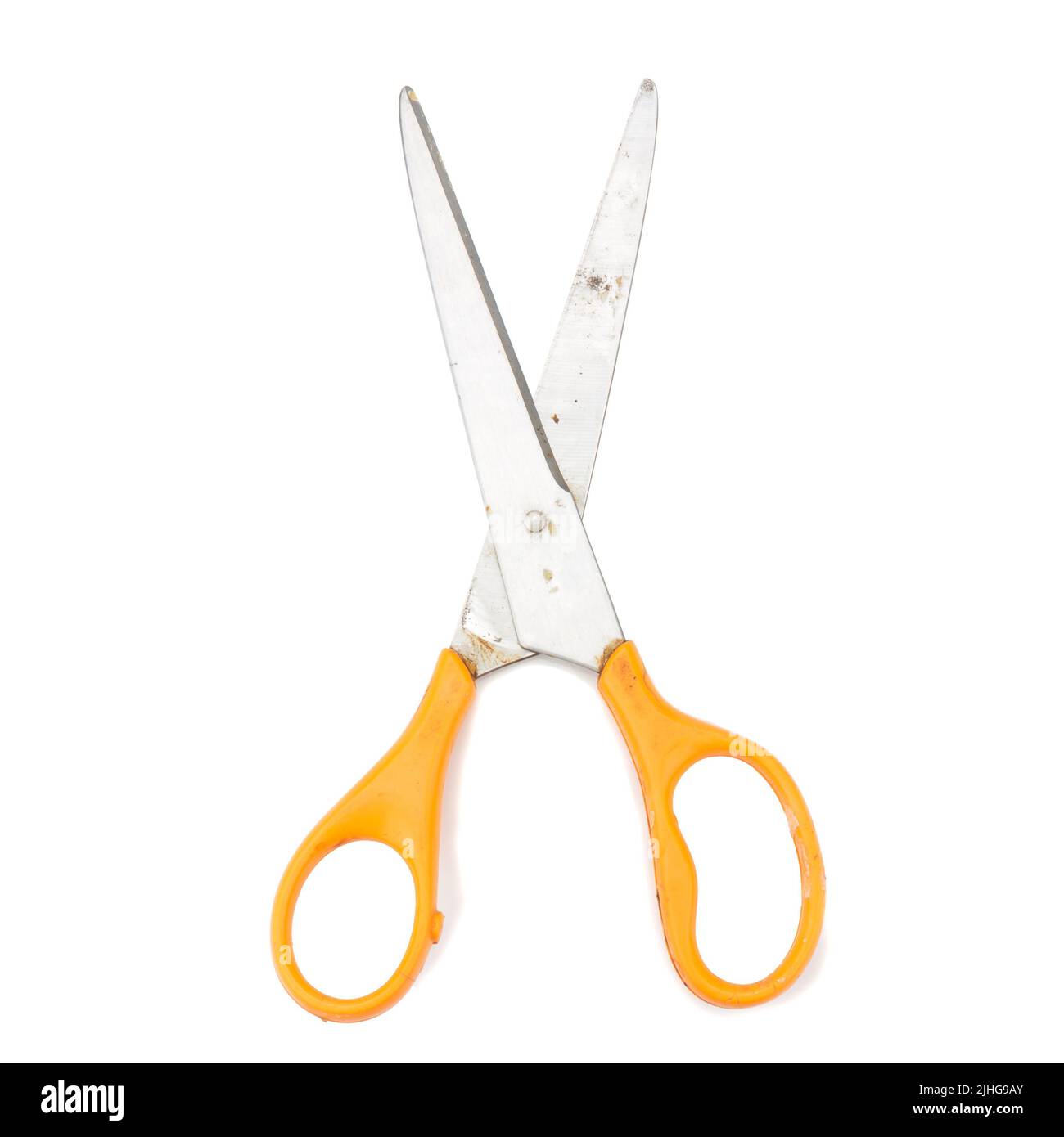 orange scissors. dirty. isolated no white background Stock Photo - Alamy