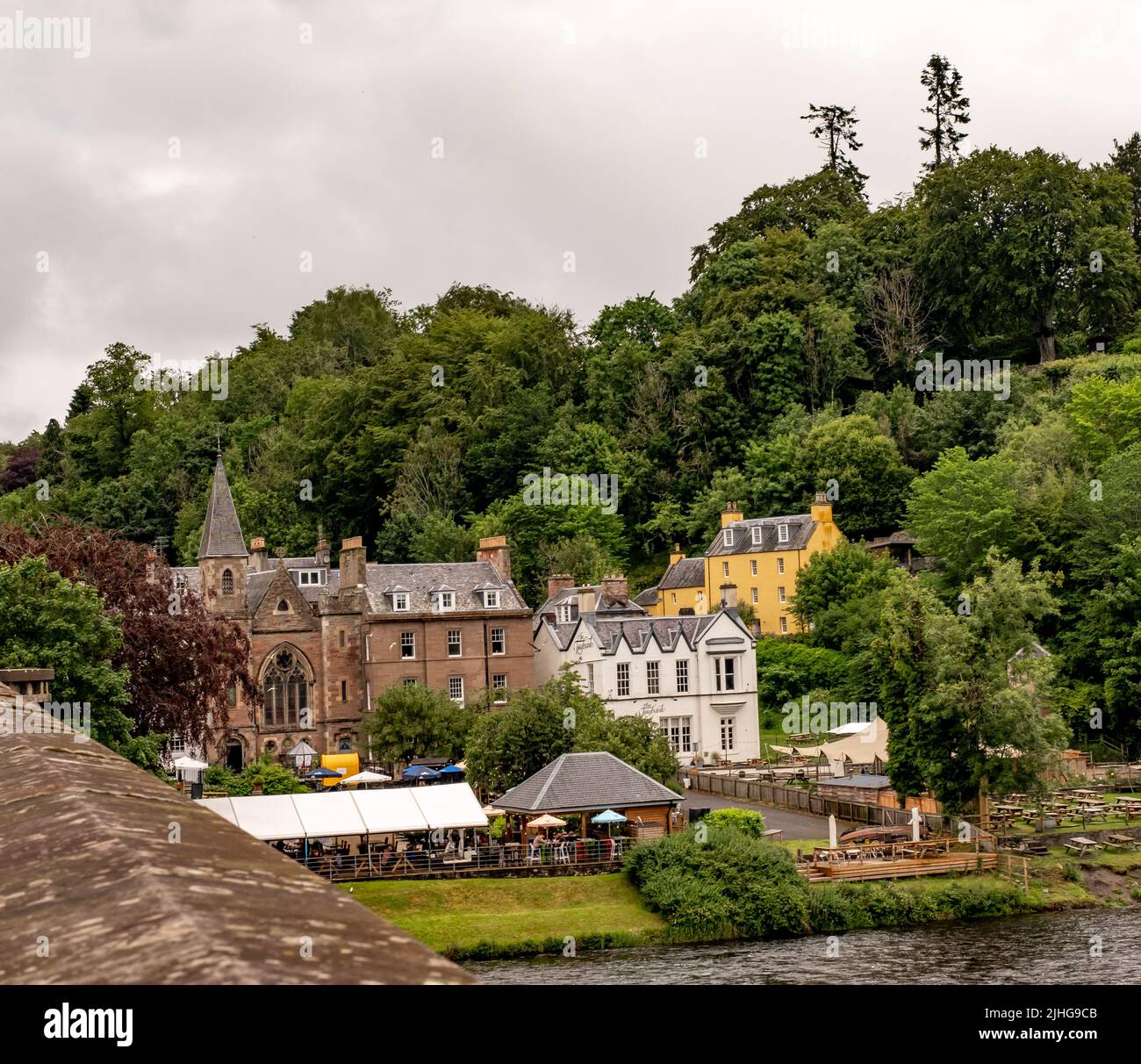 Dunkeld, Perthshire, Scotland – June 29 2022. Historic buildings ...