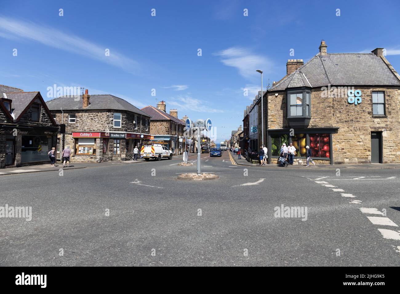 Main Street, Seahouses village, Northumberland, England Stock Photo - Alamy