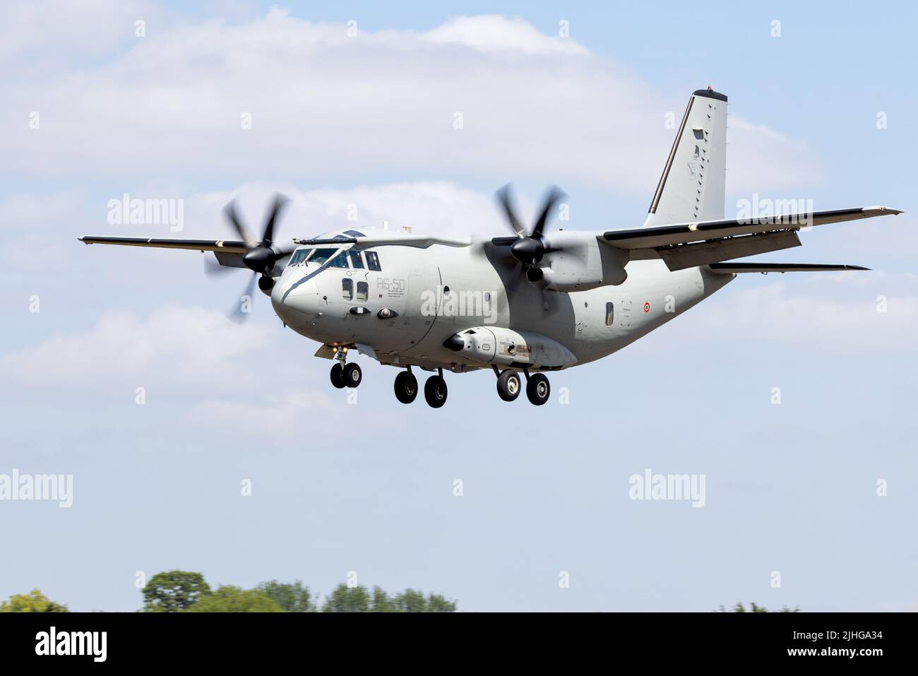 Alenia C-27J Spartan military transport aircraft on final approach at ...