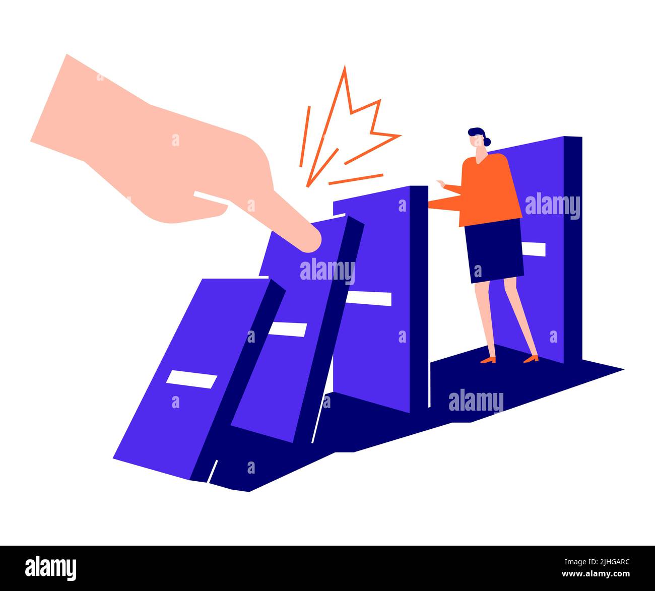 Domino effect - modern colorful flat design style illustration Stock ...