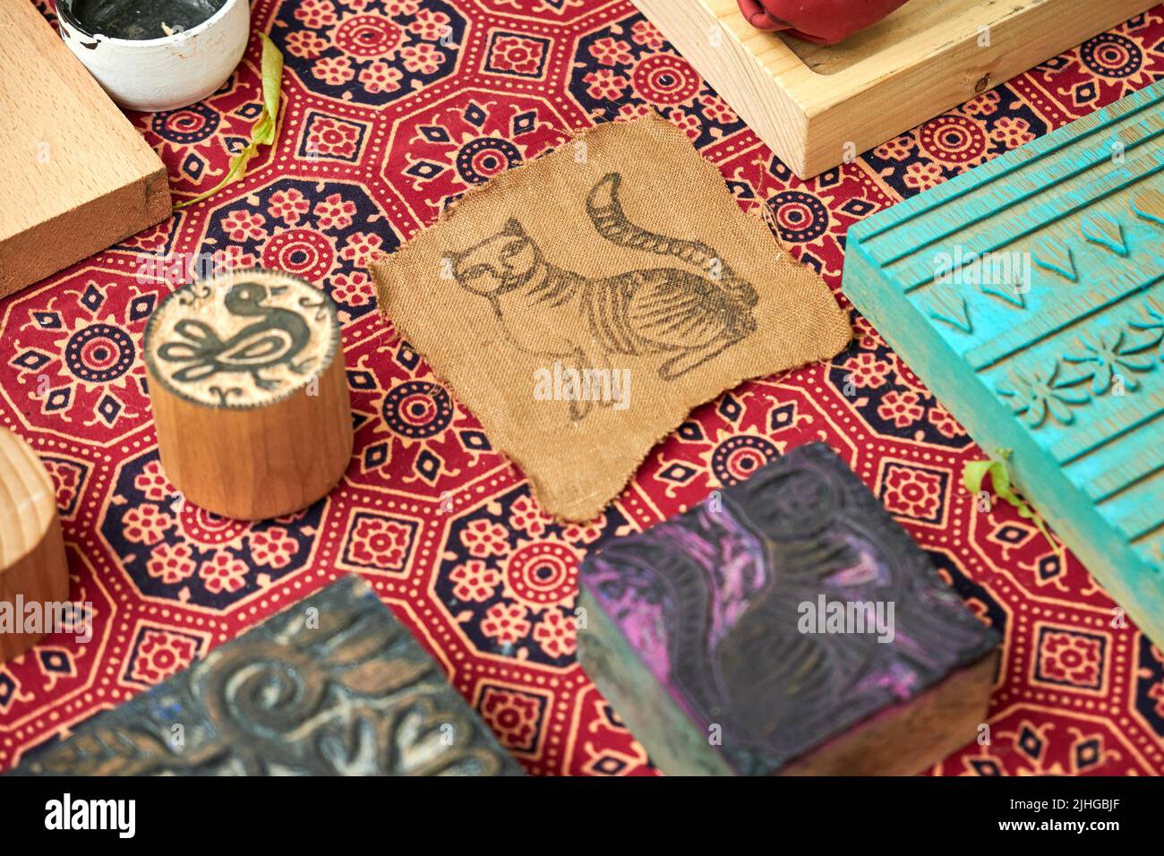 Wooden stamps for medieval ink printing on fabric and vintage clothing ...