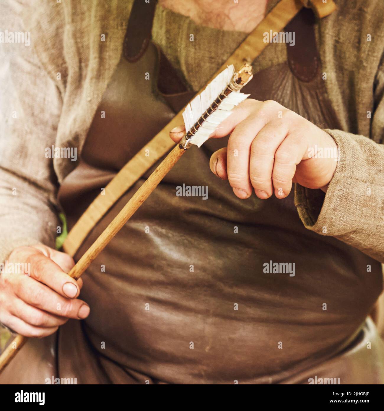 Making medieval arrows for bow shooting. Reconstruction of the events ...