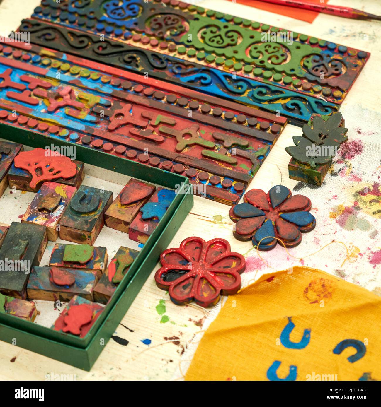 Wooden stamps for medieval ink printing on fabric and vintage clothing ...