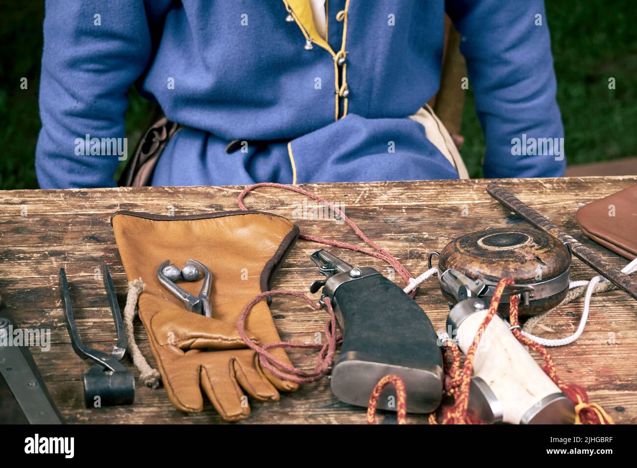 Military items for vintage guns and retro muskets - old bullets and ...