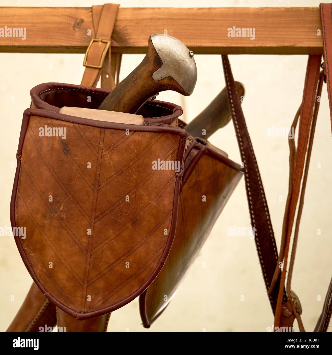 Military items for vintage guns and retro muskets. Ancient arsenal of ...