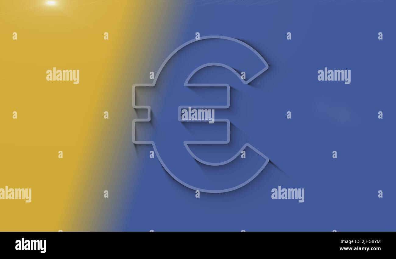 Euro stablecoin currency business and digital money symbol with natural ...