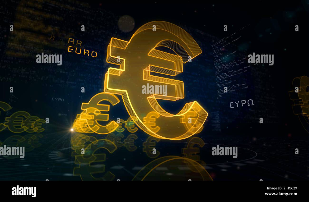 Euro stablecoin currency business and digital money symbol digital ...