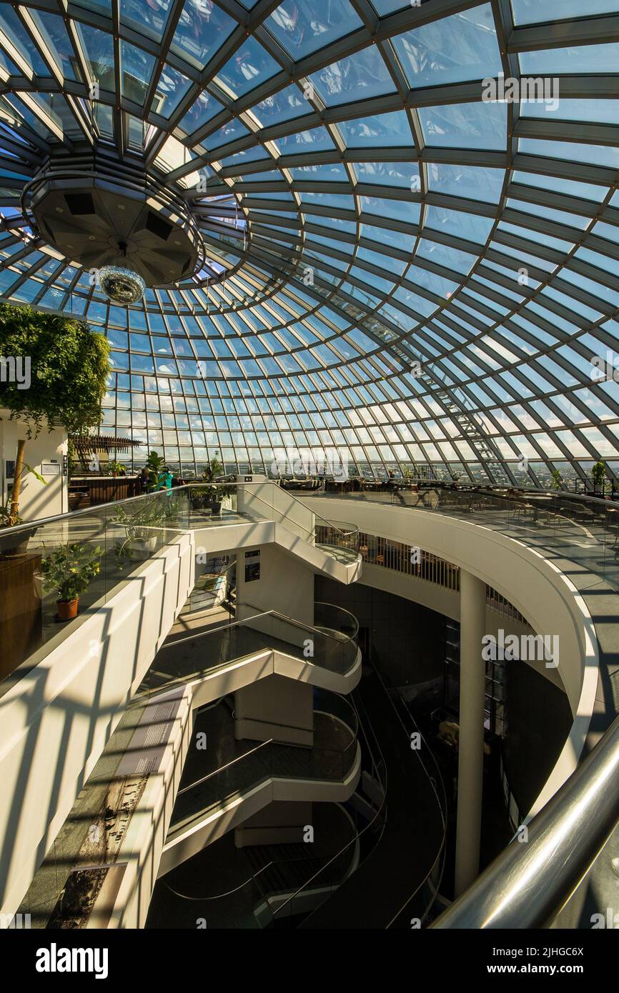 Reykjavik, Iceland - July 4, 2022 Interior vertical view of the ...