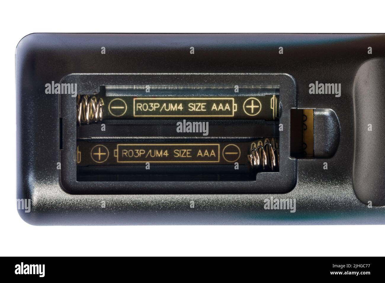 remote control open with the slots empty awaiting two AAA batteries to ...