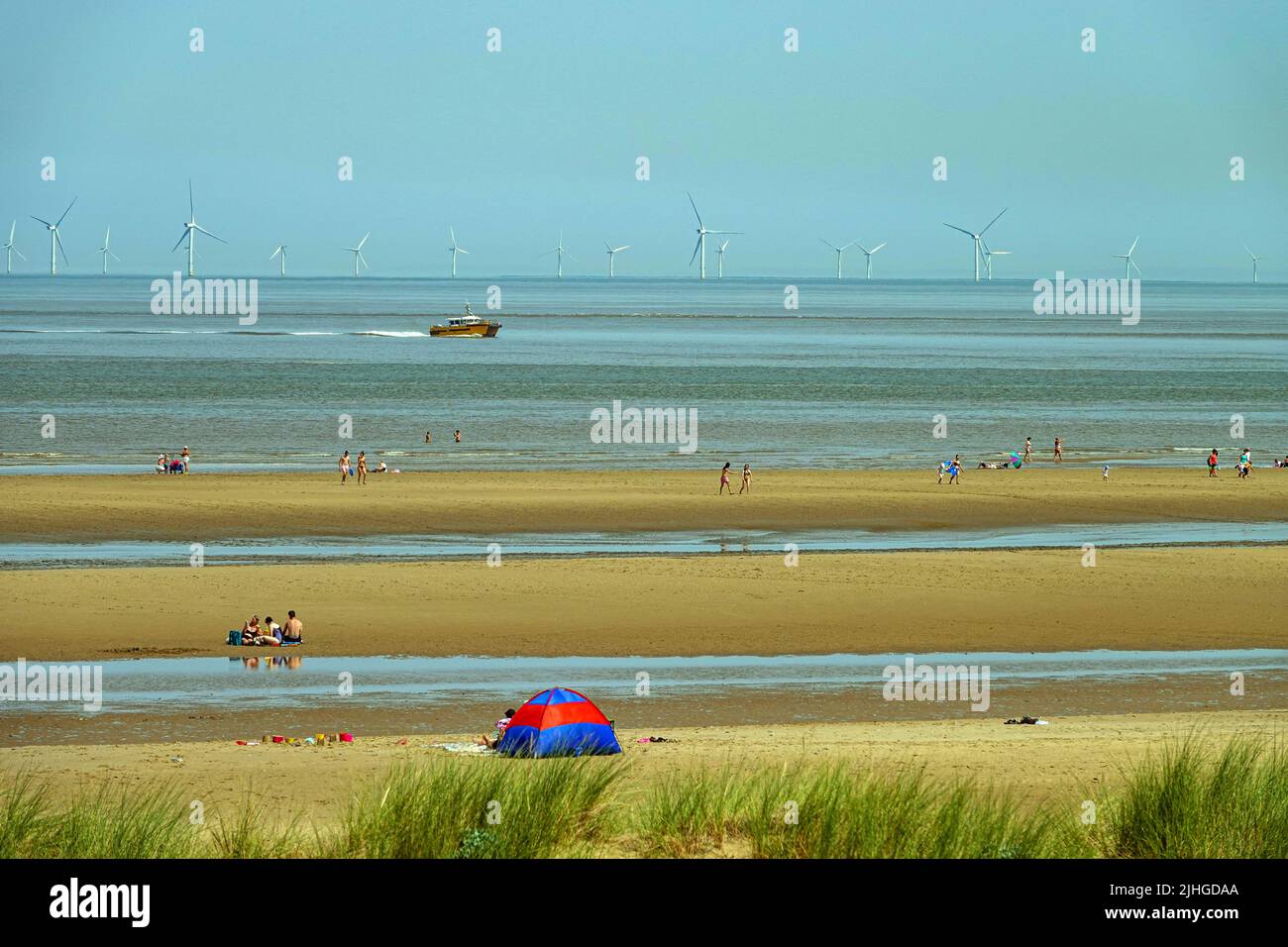 Hottest day ever in the UK at Talacre Beach, and the Point of Ayr ...