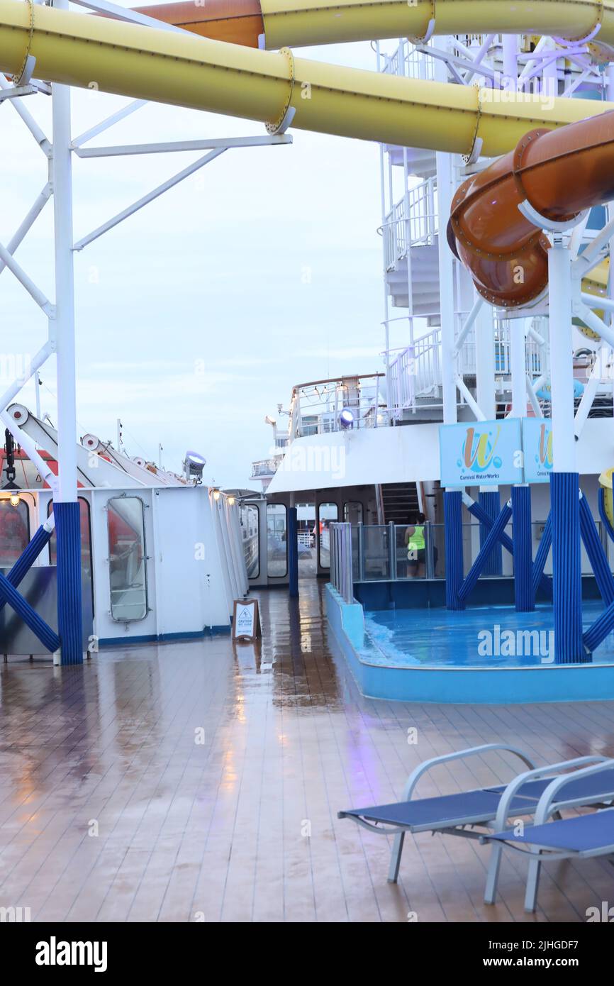 Luxury Cruise Ship Deck at Sunset Stock Photo - Alamy